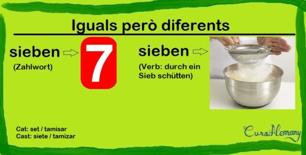 Diferència entre “sieben” i “sieben” – CursAlemany